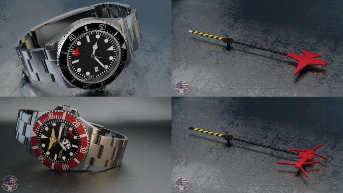 Custom designed seconds hands – Timeless Valor